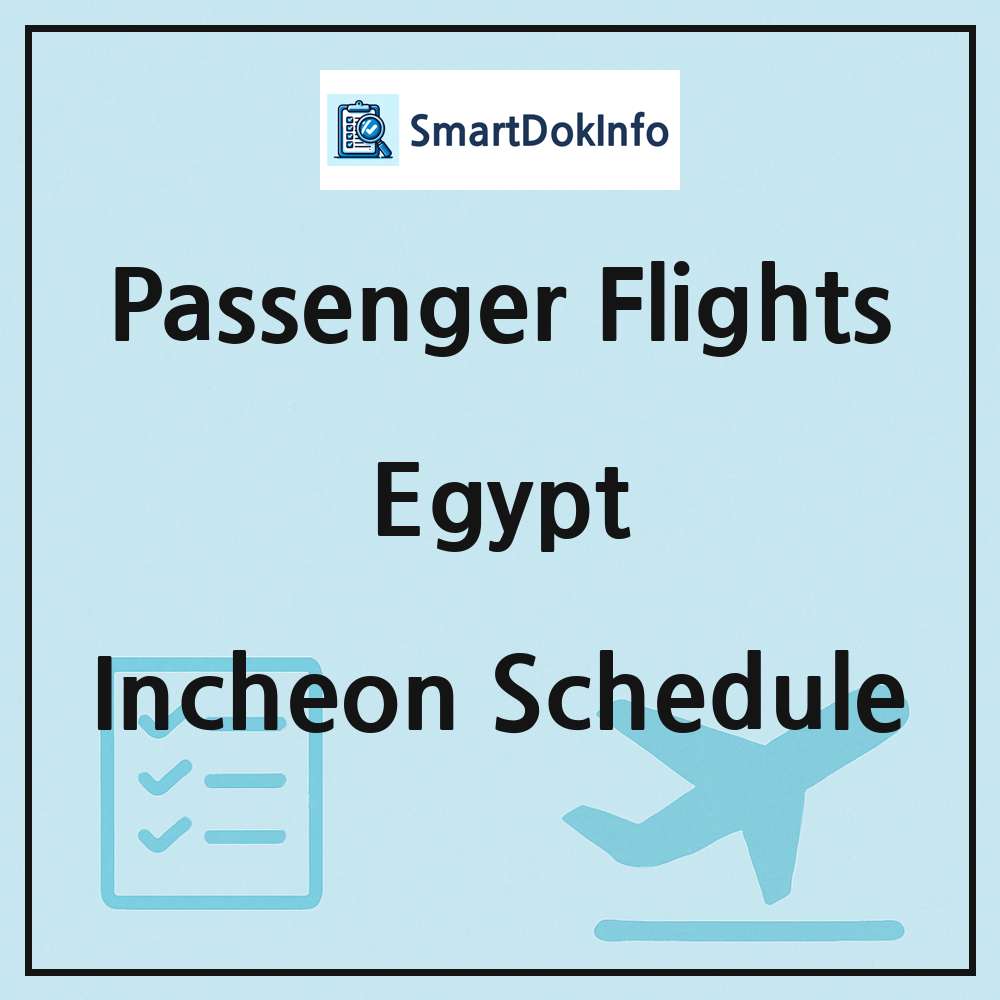 2026 Incheon (ICN) to/from Egypt Flight Schedule – 2 Flights - SmartDokInfo